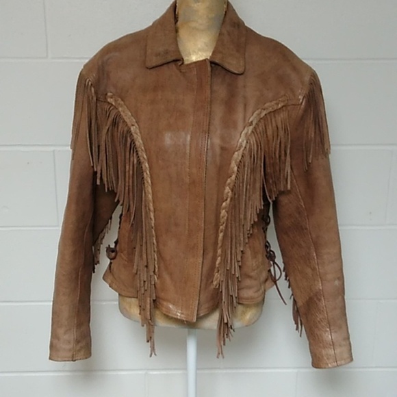 Echtes Leder Futter | Jackets & Coats | Vintage Braided Fringe Laced ...